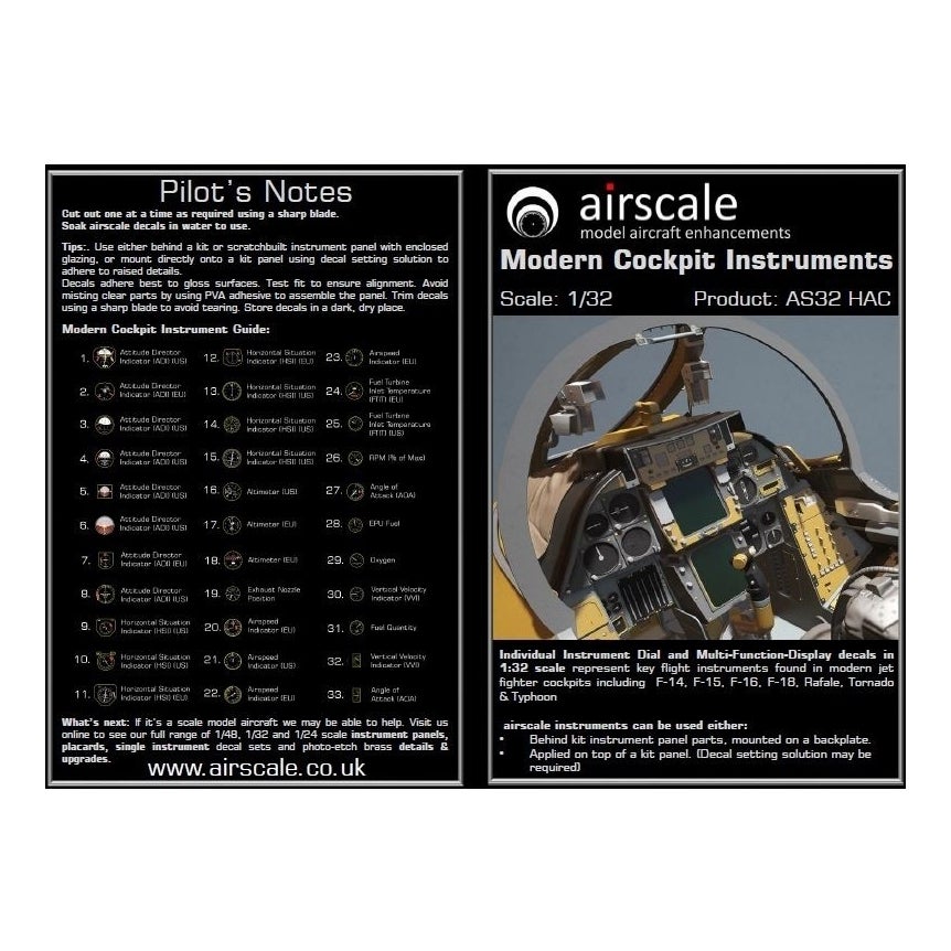 1/32 Modern Cockpit Instruments | Manscale Models