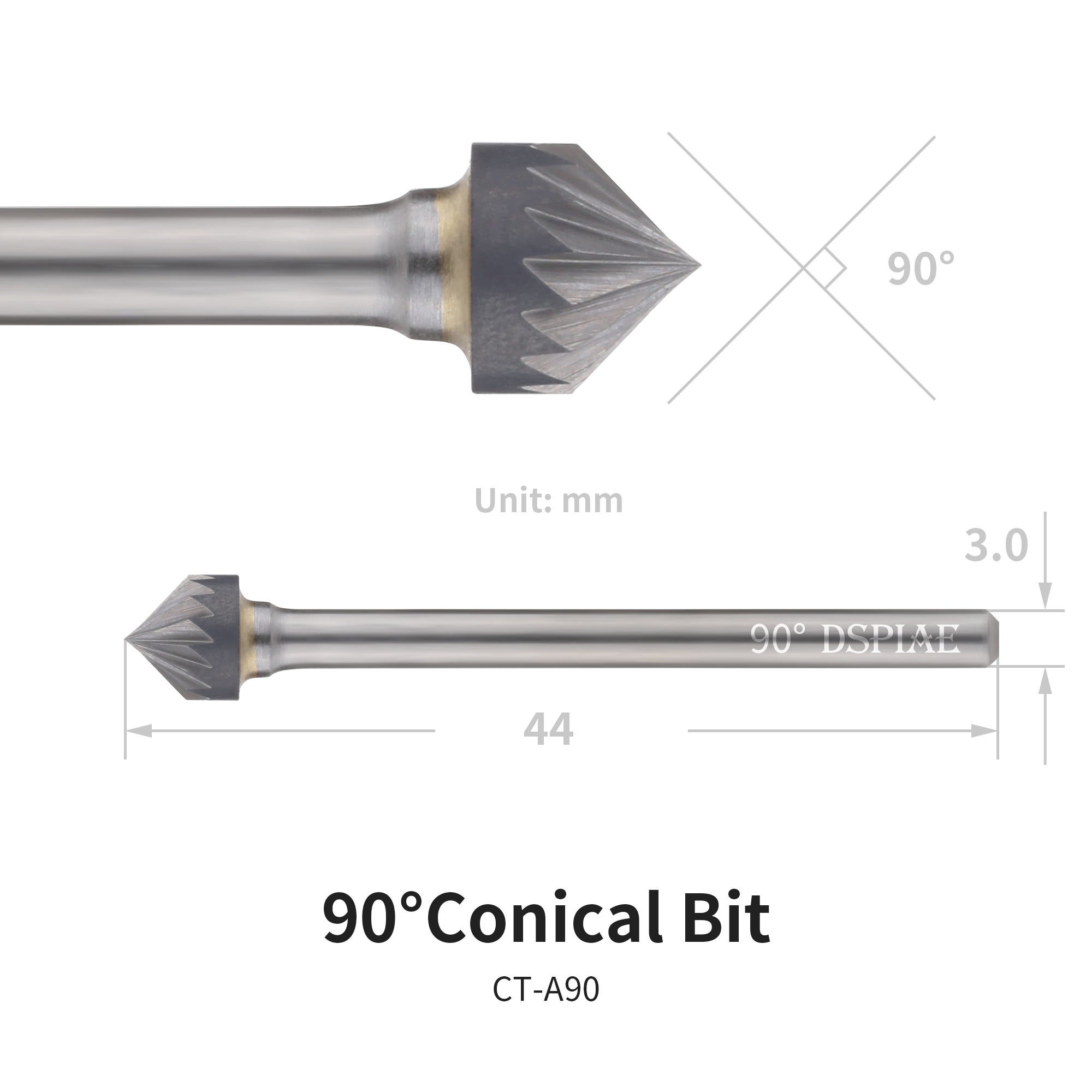 90 Degree Cone Shaped Bit | Manscale Models