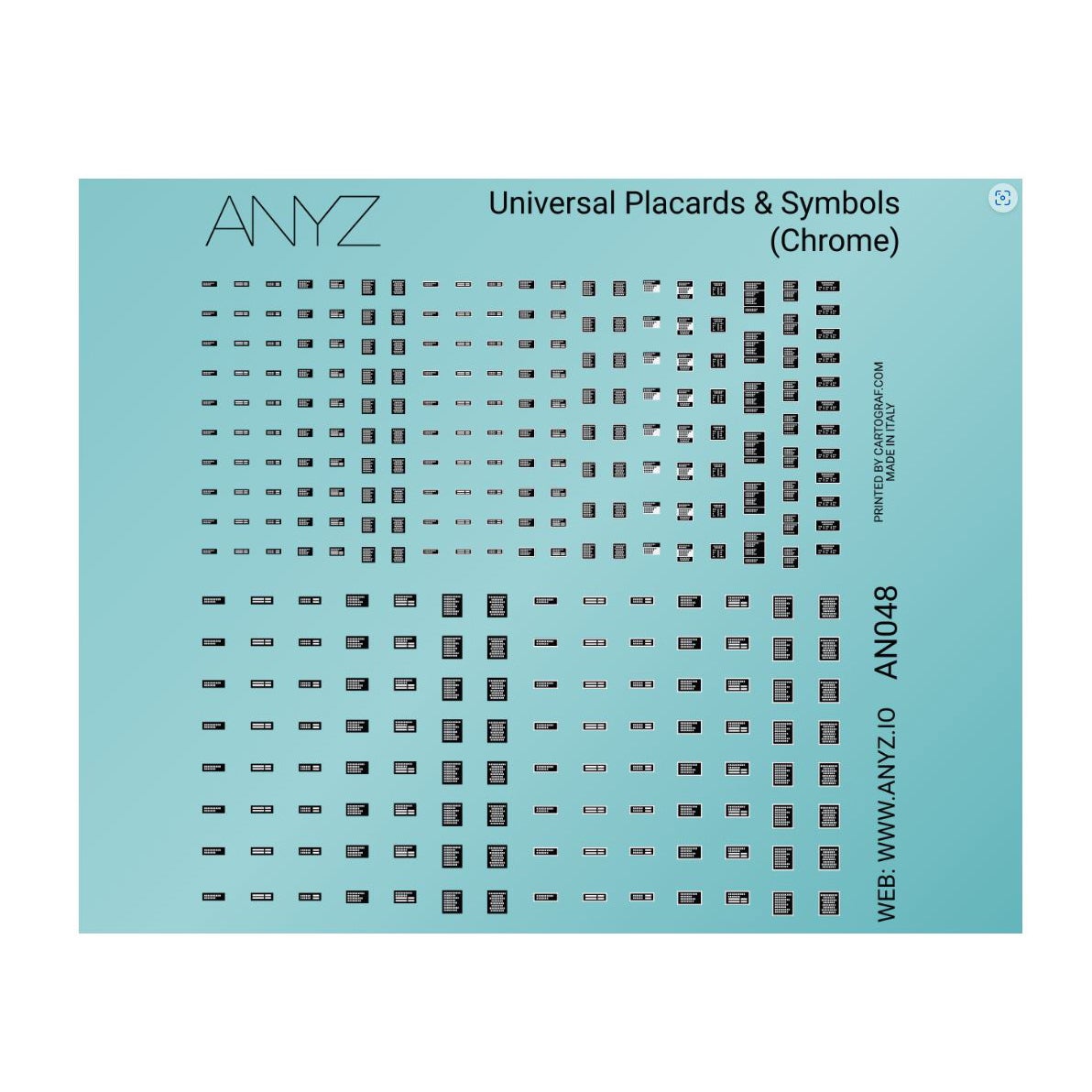 Universal Placards & Symbols (Chrome) Scale Independent | Manscale Models