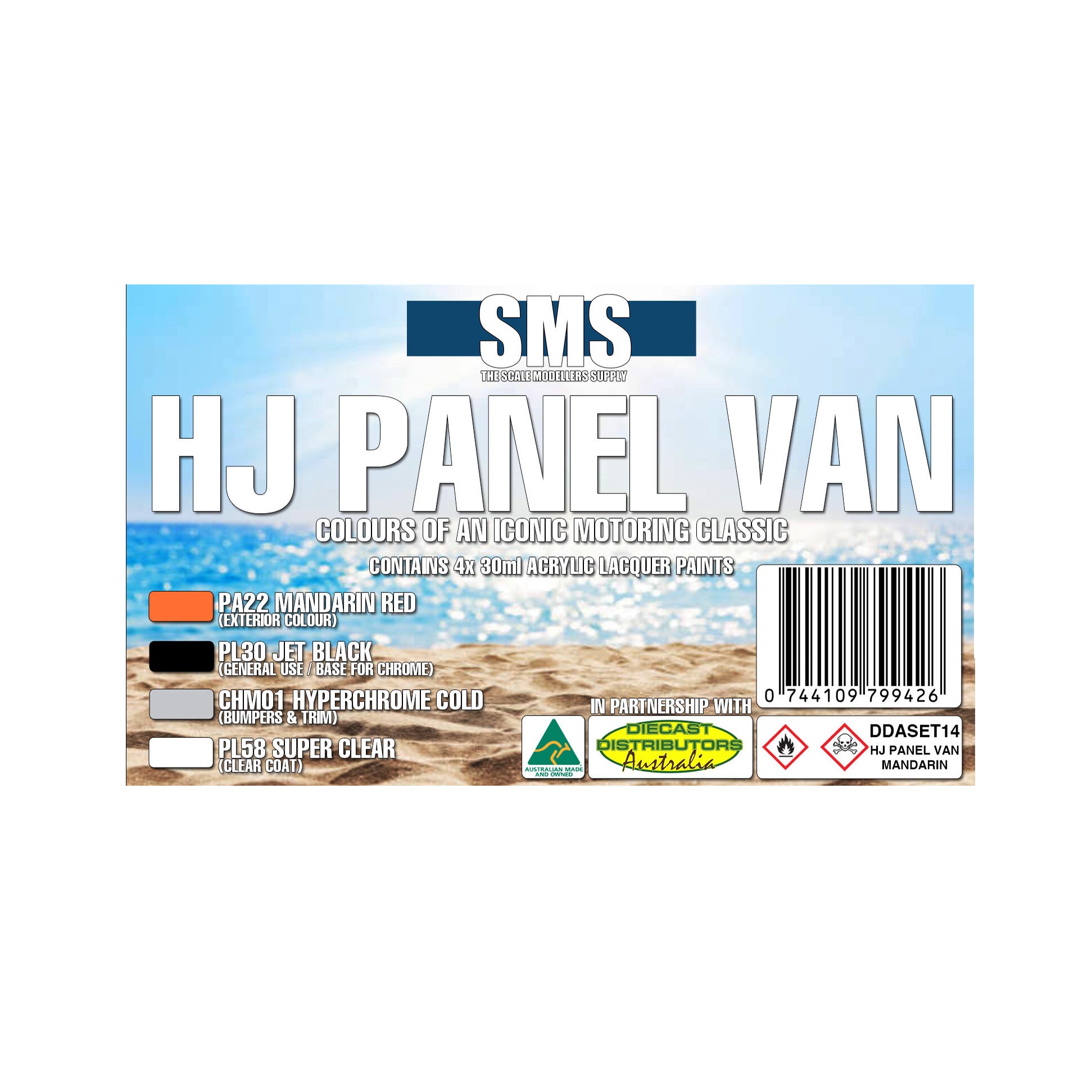 Mandarin Red HJ Panel Van Colour Set | Manscale Models